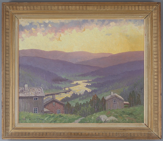 OSCAR LYCKE. "Motiv från Indalsälven", olja på duk, signerad. Konst ...