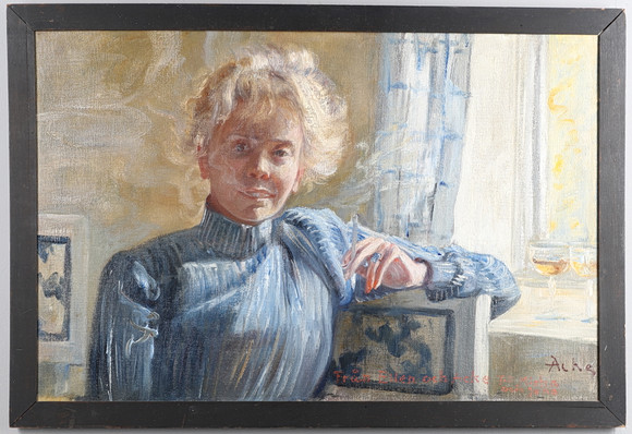JOHAN AXEL GUSTAF (J.A.G) ACKE (1859-1924). PORTRAIT OF ELLEN WESTER ...
