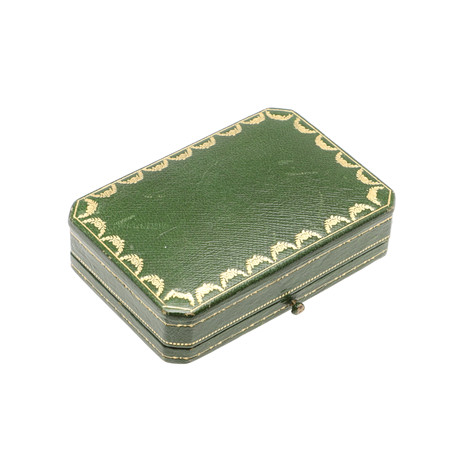 AN ANTIQUE GREEN LEATHER BOX BY CARTIER. Jewellery & Gemstones - Other ...