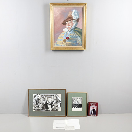 GUY GRAVETT (1919-1996). PORTRAIT OF SIR GERAINT EVANS AS `DON PASQUALE ...