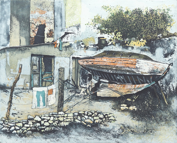 JOSEF SCHIBLI. Fiskarens hus, signerad och numrerad. Konst - Grafik ...