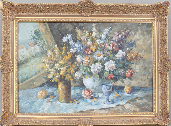 WALTER ADAMS. olja på duk, signerad ,blomsterstilleben. Konst - Måleri ...