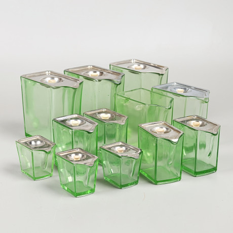 WILLIAM STENBERG. “Kylex”, a set of 12 glass jars, Gullaskruf, first ...