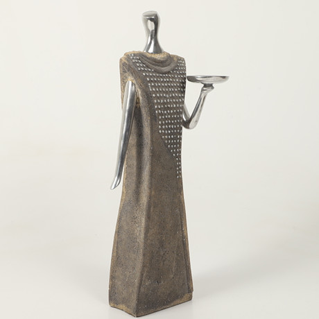 FIGURIN, betong/vitmetall, Cleo Sinclaire, 2000-tal. Keramik & Porslin ...