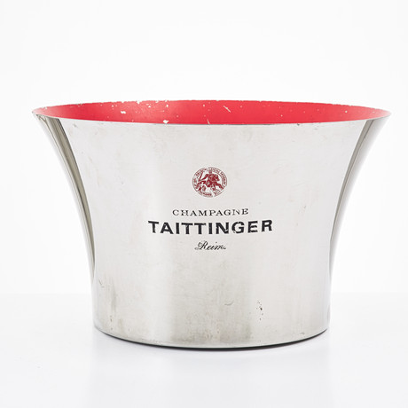 A steel 'Taittinger' champagne cooler, 20th century. Silver & Metals ...