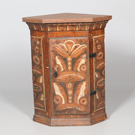 CORNER CABINET, painted wood, 1807. Swedish Folk Art - Furniture ...
