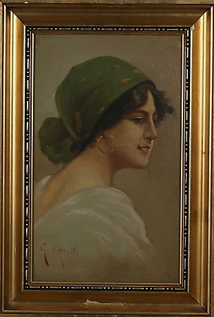G ROVELLO. Portrait of a woman, oil on Board, signed G Rovello, around ...