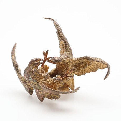 VIENNESE BRONZE IN BIRDS OF PREY, COLD GILT, SECOND HALF OF THE 19TH ...
