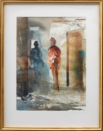 LARS EJE LARSSON. Figurkomposition, akvarell, signerad. Konst - Måleri - Auctionet