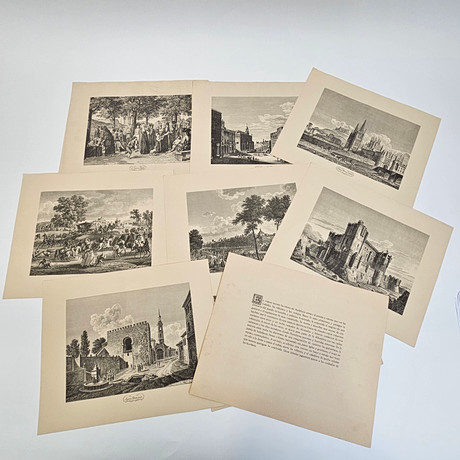 SPANISH CITIES AND THEIR CUSTOMS. COLLECTION OF 12 LITHOGRAPHS ON PAPER ...