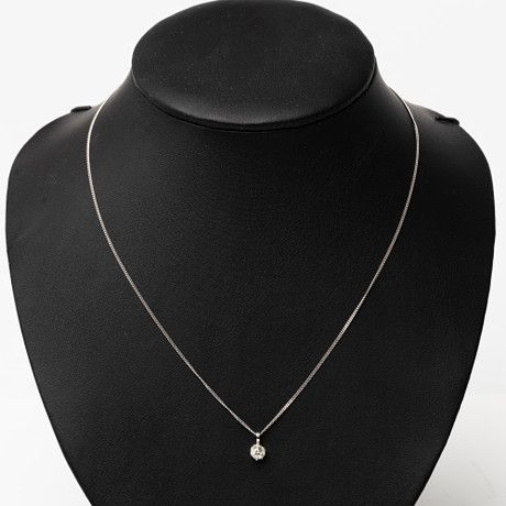 ENSTENSHÄNGE, 18K guld med gammalslipad diamant sam halskedja 18K guld ...