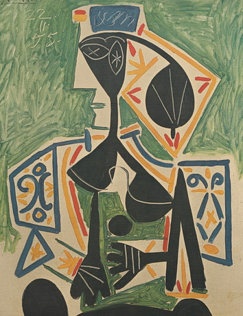 PABLO PICASSO. oil print, “Turkish woman”, printed signature. Art ...