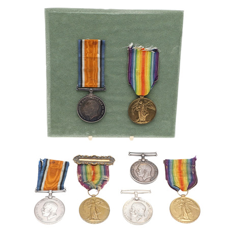 A FIRST WORLD WAR PAIR TO THE SERVICE CORPS AND FIVE INDIVIDUAL MEDALS ...