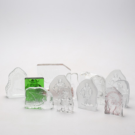 A VIKING GLASS BLOCK, including Hovmantorp, Pukeberg. Glass - Utility ...