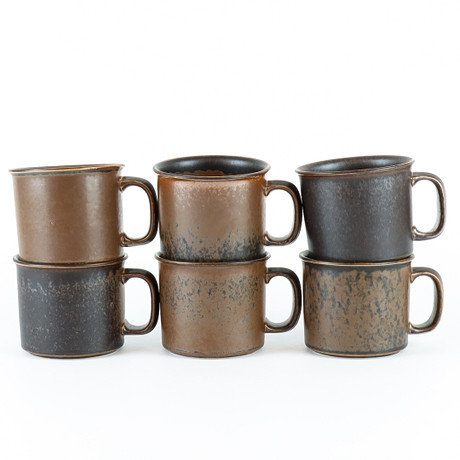 ULLA PROCOPÉ. Breakfast mugs 6 pieces, Arabia Ruska. Ceramics ...