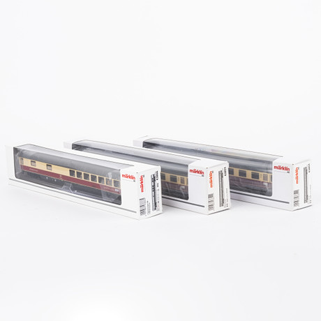 MÄRKLIN 43851 and 43866 3 trolleys in original packaging, 43866 ...