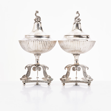 MAGNUS FRYBERG (VERKSAM 1817-1834). Sockerskålar, 1 par, silver ...