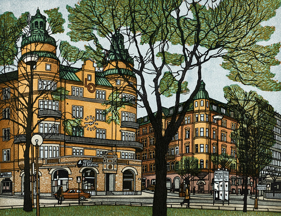 SVENOLOV EHRÉN. Stockholmsmotiv - LO borgen, signerad, provtryck ...
