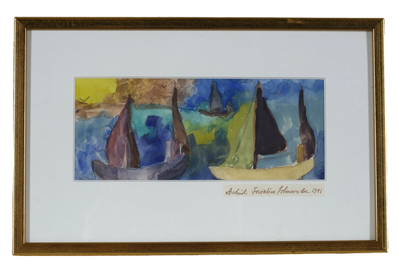 ASTRID FORSELIUS JOHNSON (1913 – 2003). Akvarell, segelbåtar, signerad ...