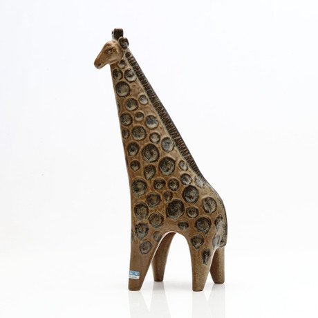 LISA LARSON. FIGURINES. Stoneware. Giraffe. Gustavsberg, labeled ...