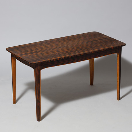 DANSK DESIGN. Soffbord, fanerad zebrano och fruktträ, V. Eskildsen ...