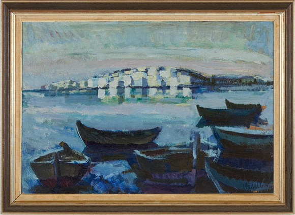 BERTIL WAHLBERG. Marinmotiv, olja på pannå, signerad. Konst - Måleri ...