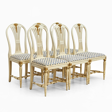 STOLAR, 6 st. "Axet", gustaviansk stil. Möbler - Matsalsmöbler - Auctionet