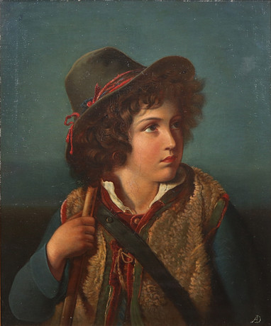 ANDERS DIDOFF. Attributed to. Oil painting on canvas. Boy portrait ...