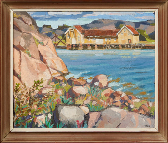 ÅKE BROVIK. Coastal picture, oil on panel, signed. Art - Paintings ...