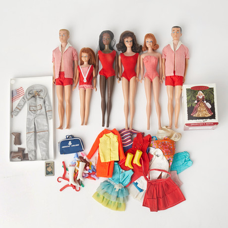 BARBIE, 6 st dockor, Barbie (Fashion Queen), Midge, 2 st Skipper, Ken ...
