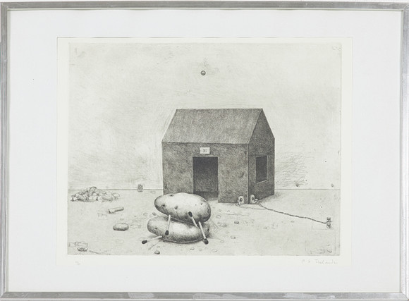 PER GUNNAR THELANDER. Komposition med potatisar, litografi, signerad ...