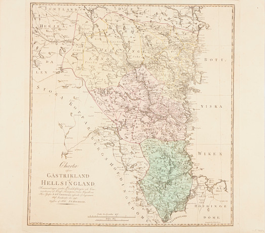 HERMELIN'S MAP OF HÄLSINGLAND AND GÄSTRIKLAND, 1796. Books, Maps ...