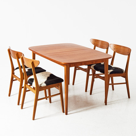 IKEA. “Monaco”, dining group, 5 dlr, Farstrup, 1960s, table top, sarg ...