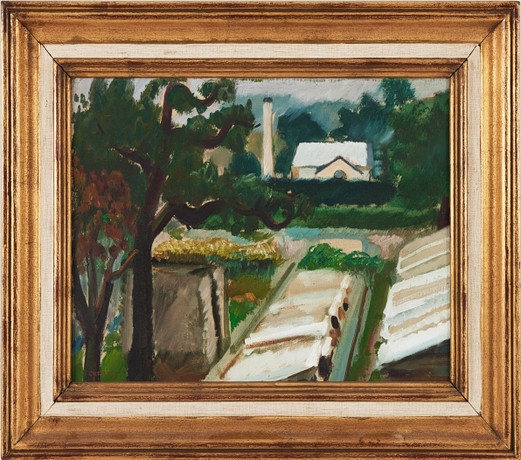 MAGNUS CREUTZ. Trädgård, signerad Creutz, olja på duk. Konst - Måleri ...