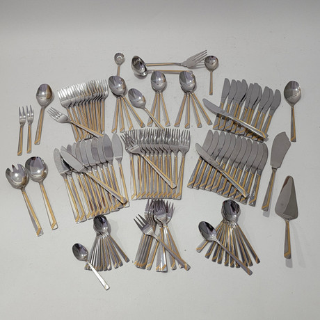SOLINGEN. ROSTFREI EDELSTAHL CUTLERY. GOLD-PLATED 18/10 STAINLESS STEEL ...