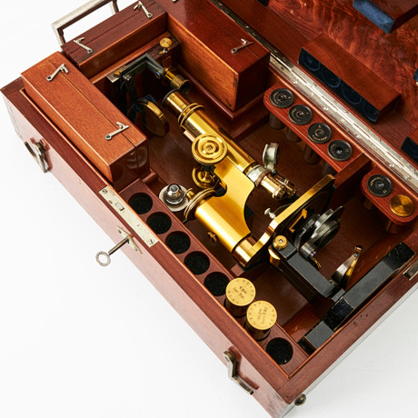 MICROSCOPE, Carl Zeiss Jena, c. 1880-1890's, brass, base (model I ...
