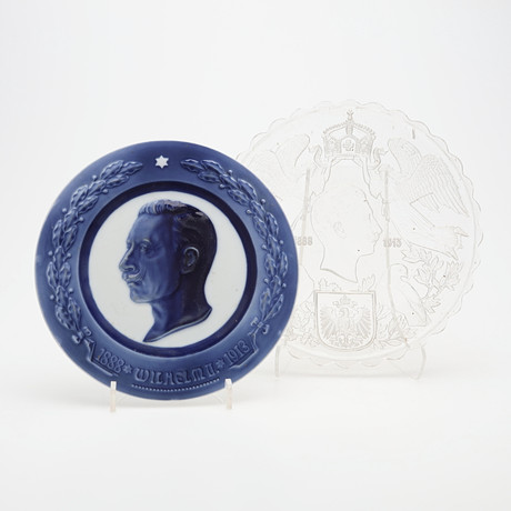 TWO COMMEMORATIVE PLATES, KAISER WILHELM II, 1888-1913. Ceramics ...