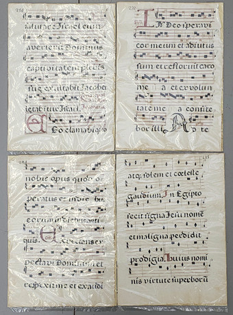FOUR HANDWRITTEN SHEETS FROM A 17TH CENTURY CANTORAL. Books, Maps ...