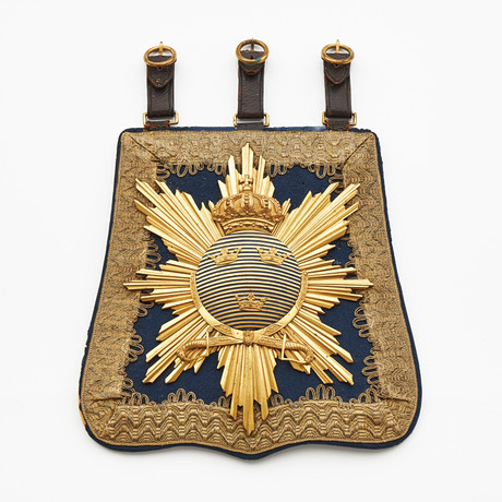 SABELTASKA, m/1814, för officer vid Skånska husarregementet. Vapen ...