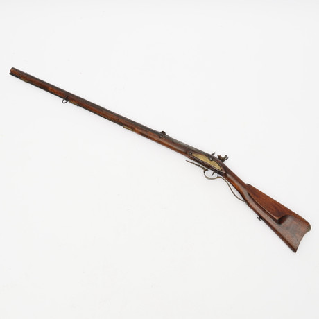 A 18th/19th century FLINT LOCK RIFLE. Weapons & Militaria - Guns ...
