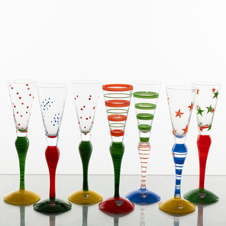 ANNE NILSSON. Snapsglas, 7 st, "Clown", Orrefors. Glas - Serviser ...