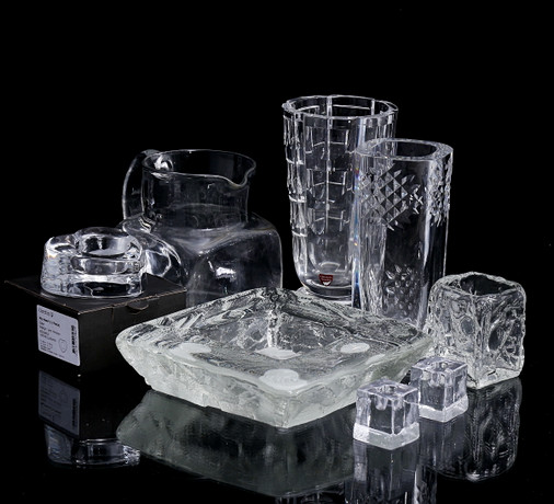 A set of 8 clear glass objects, Orrefors/Ruda/Boda glassworks. Glass ...