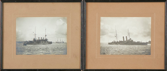 SHIP PORTRAIT, 2 pieces, photographs, depicting “HM Torpedo Cruiser The ...
