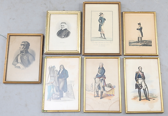 COLOR LITHOGRAPHS and other pictures, 7 pcs., 19th century. Art ...