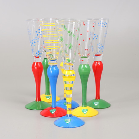 ANNE NILSSON. Snapsglas, 7 st, "Clown", Orrefors. Glas - Bruksglas ...