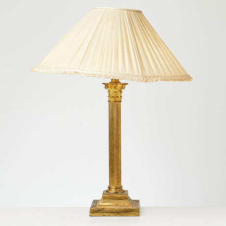 TABLE LAMP, 20th century, classic Renaissance style, gilt, frame with ...