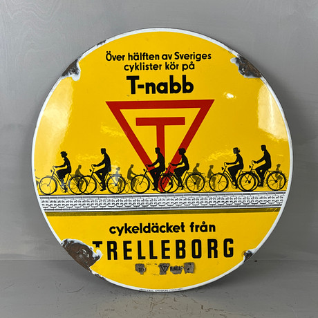 TRELLEBORG, a 1930s T-nabb enamel sign. Vehicles, Boats & Parts ...