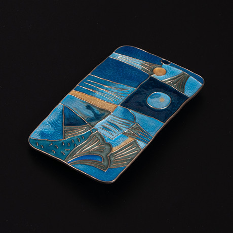 DAVID ANDERSEN. Brosch, förgyllt silver och emalj, 1960-tal. Smycken ...