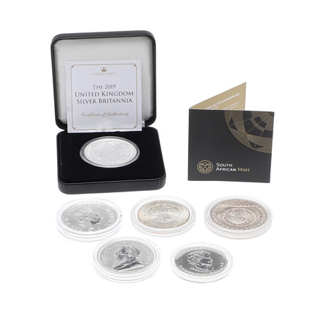 A SILVER BRITANNIA, 2017 AND FIVE OTHER RECENT SILVER ISSUES. Coins ...