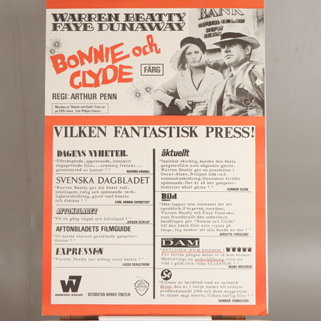 BIO/ MOVIE POSTER Bonnie and Clyde. Art - Other - Auctionet